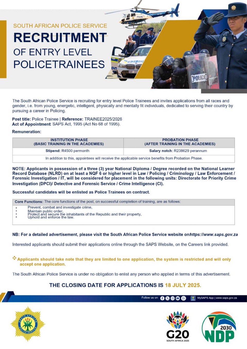 POLICE RECRUITMENT 2025/2026 - Munghanalonene FM